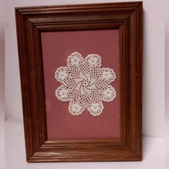 Handcrafted | Accents | Vintage Handcrafted Framed Doily | Poshmark